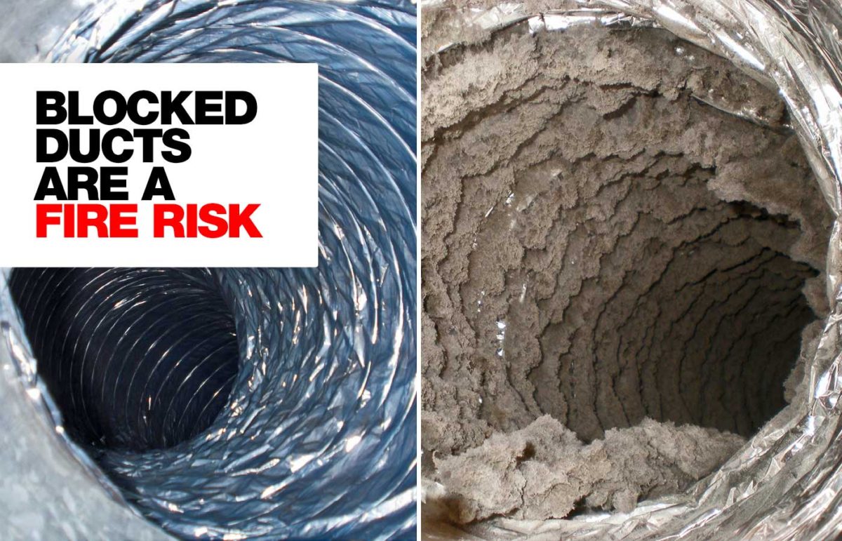 Dirty ventilation ducts are hazards that carry possible fire and health ...